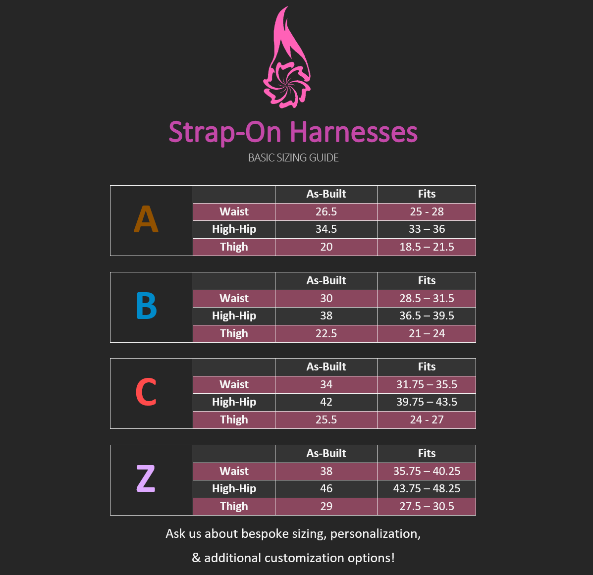 Harness Sizing Guide | Heartwoods Furniture